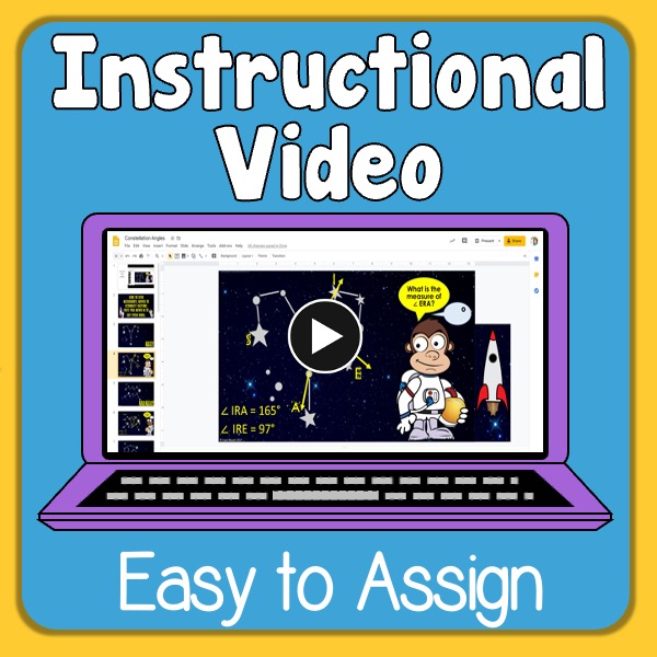 Unknown Angle Measures - Adjacent Angles & Constellations | Digital ...