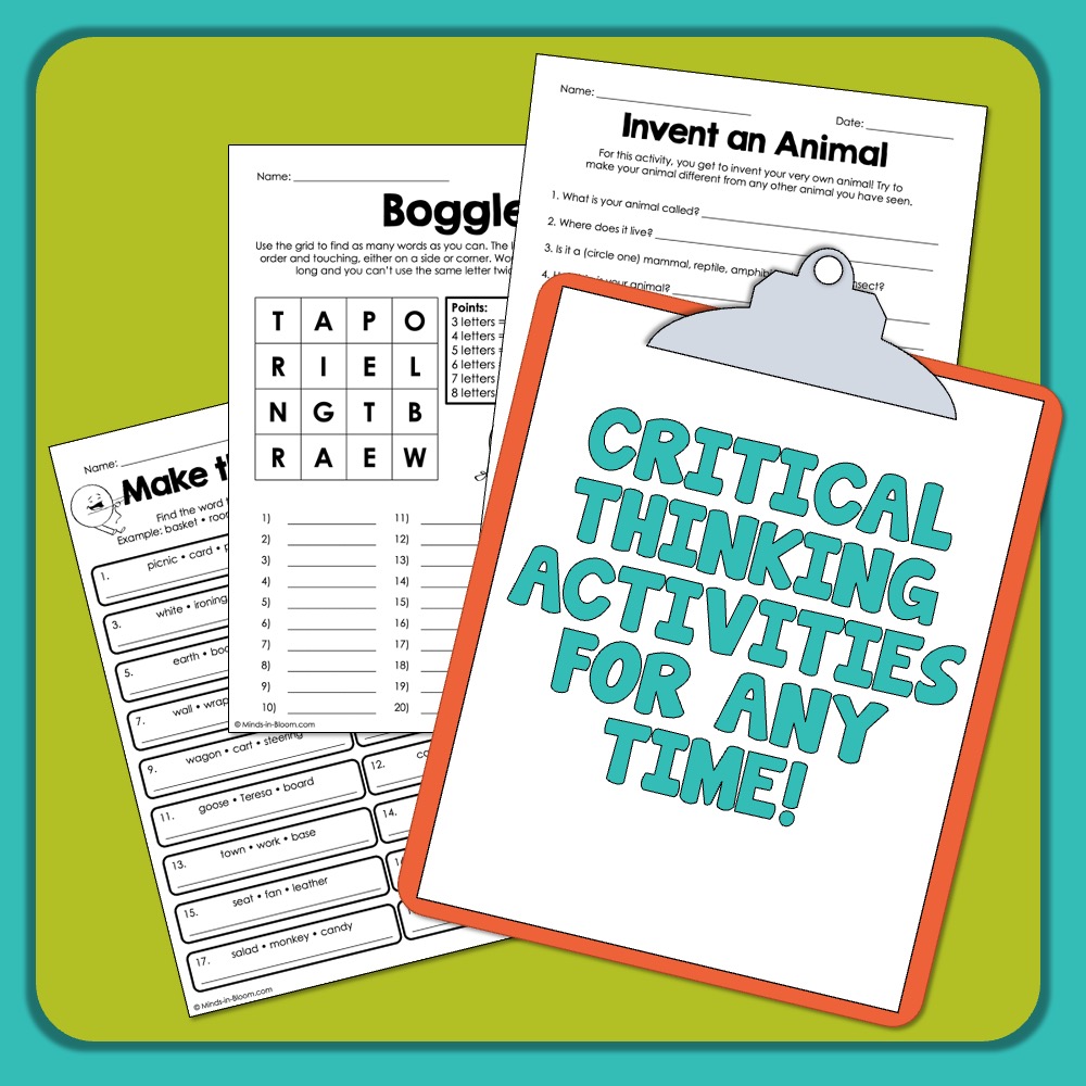 Creative & Critical Thinking No-Prep Worksheets + NEW Digital Version ...