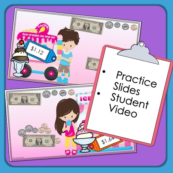 Counting Money - Dollars & Coins Google Slides Ice-cream Activity for ...