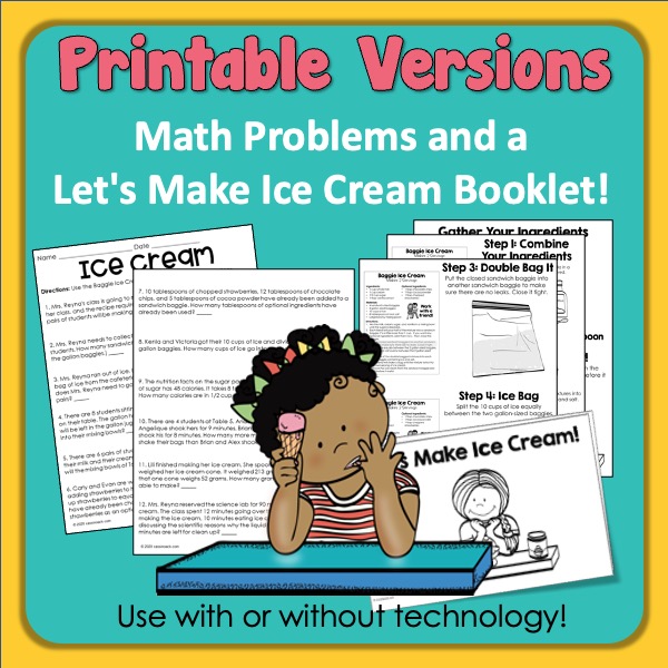 Solving Story Problems - Make Your Own Ice Cream & Math Problems Digital Activity | Print ...