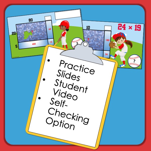 Area Models Multiplication - Baseball Digital Activity Representing ...