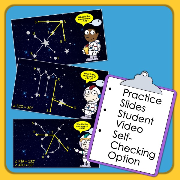 Unknown Angle Measures - Adjacent Angles & Constellations | Digital ...