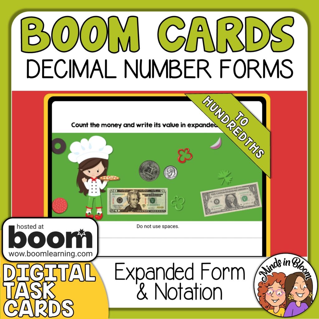 Decimal Number Forms to Hundredths (Expanded & Notation) - BOOM Cards ...