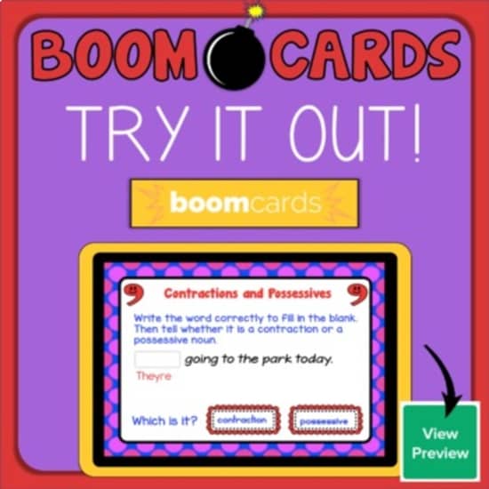 Contractions and Possessives - BOOM Cards | Digital Distance Learning ...