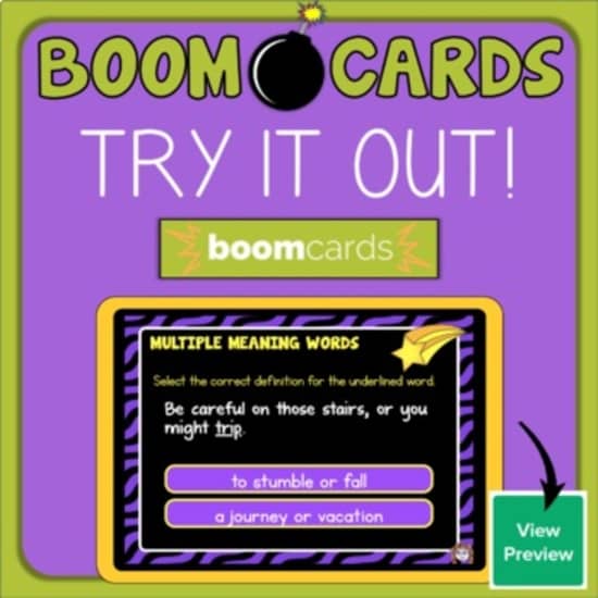 Multiple Meaning Words - BOOM Cards (SET 1) | Digital Distance Learning ...