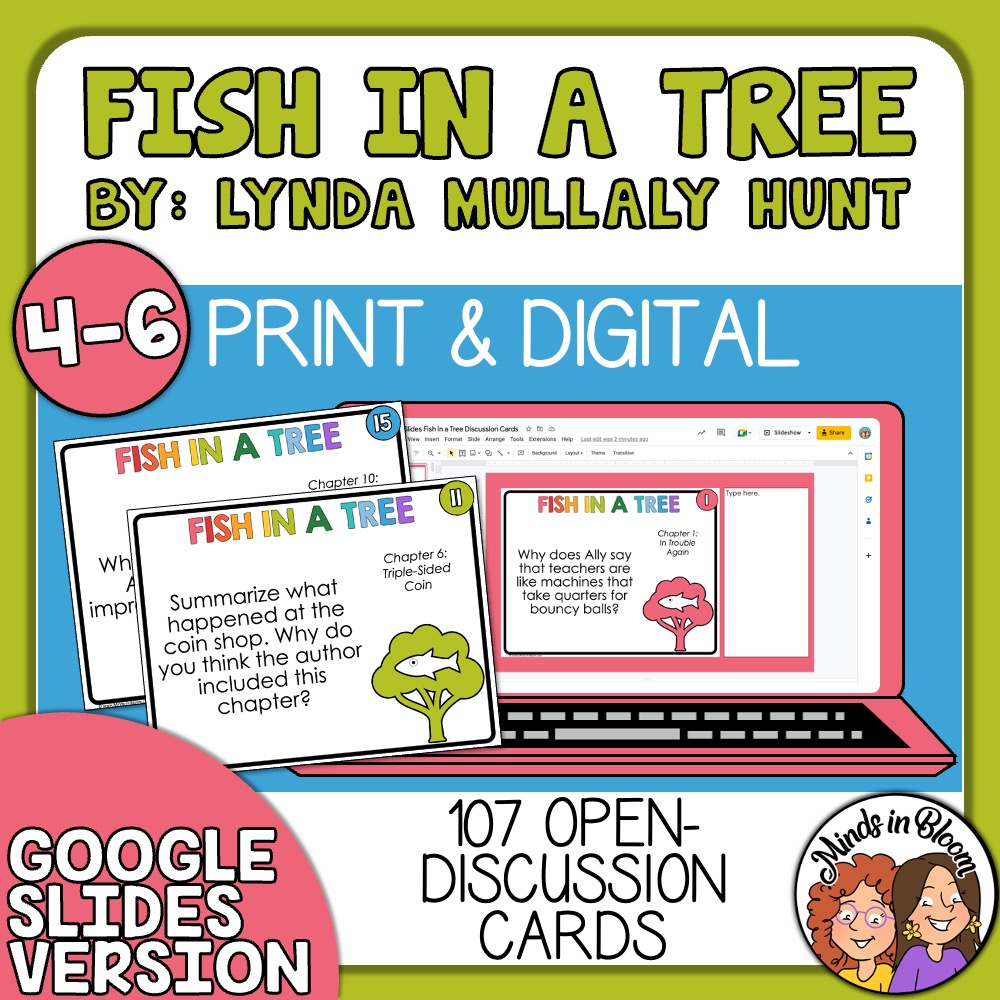 Fish in a Tree Task Cards - Discussion or Writing Prompt - Book Study ...
