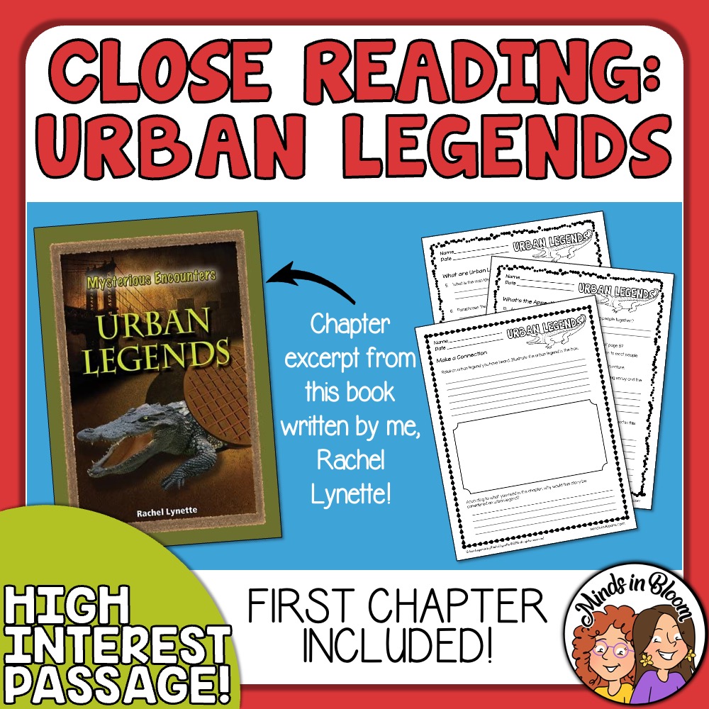 Close Reading Practice - Urban Legends - Authentic Text by Rachel ...