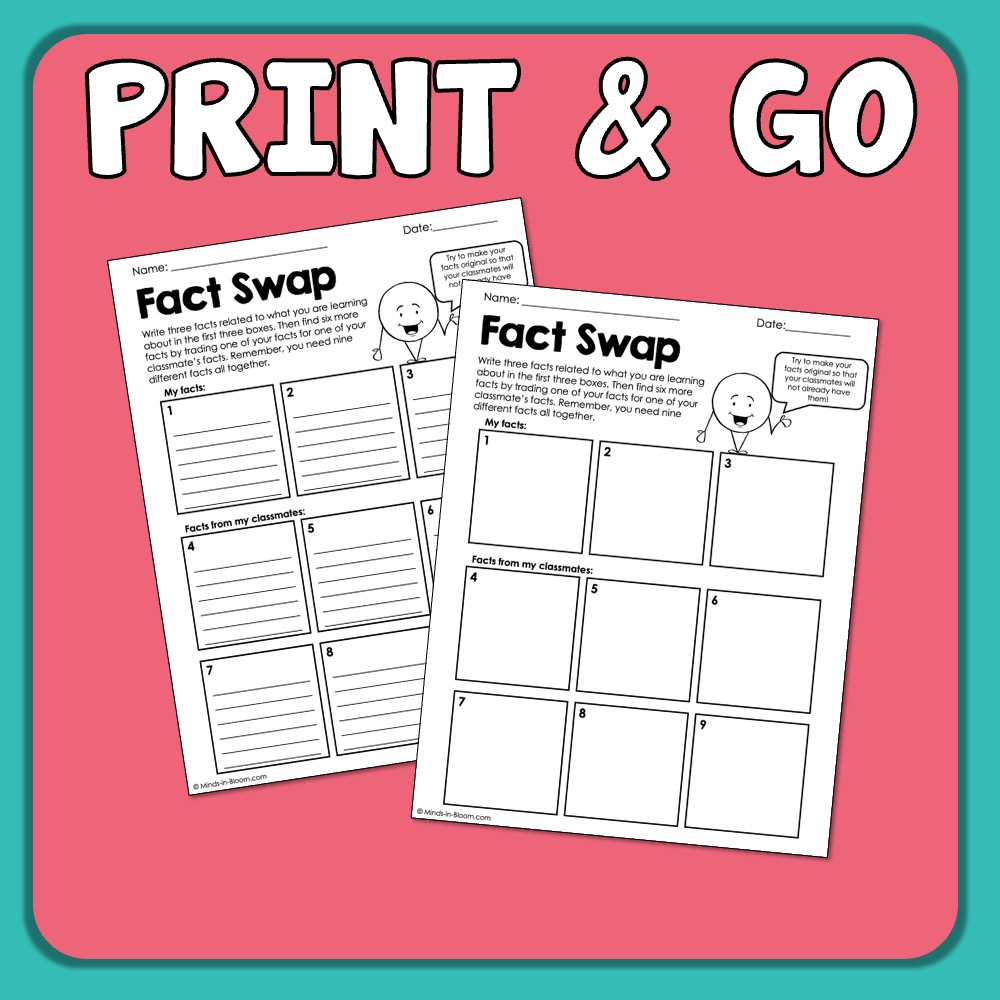 FREEBIE - Review Game Fact Swap Review Game for Any Subject - Minds in ...
