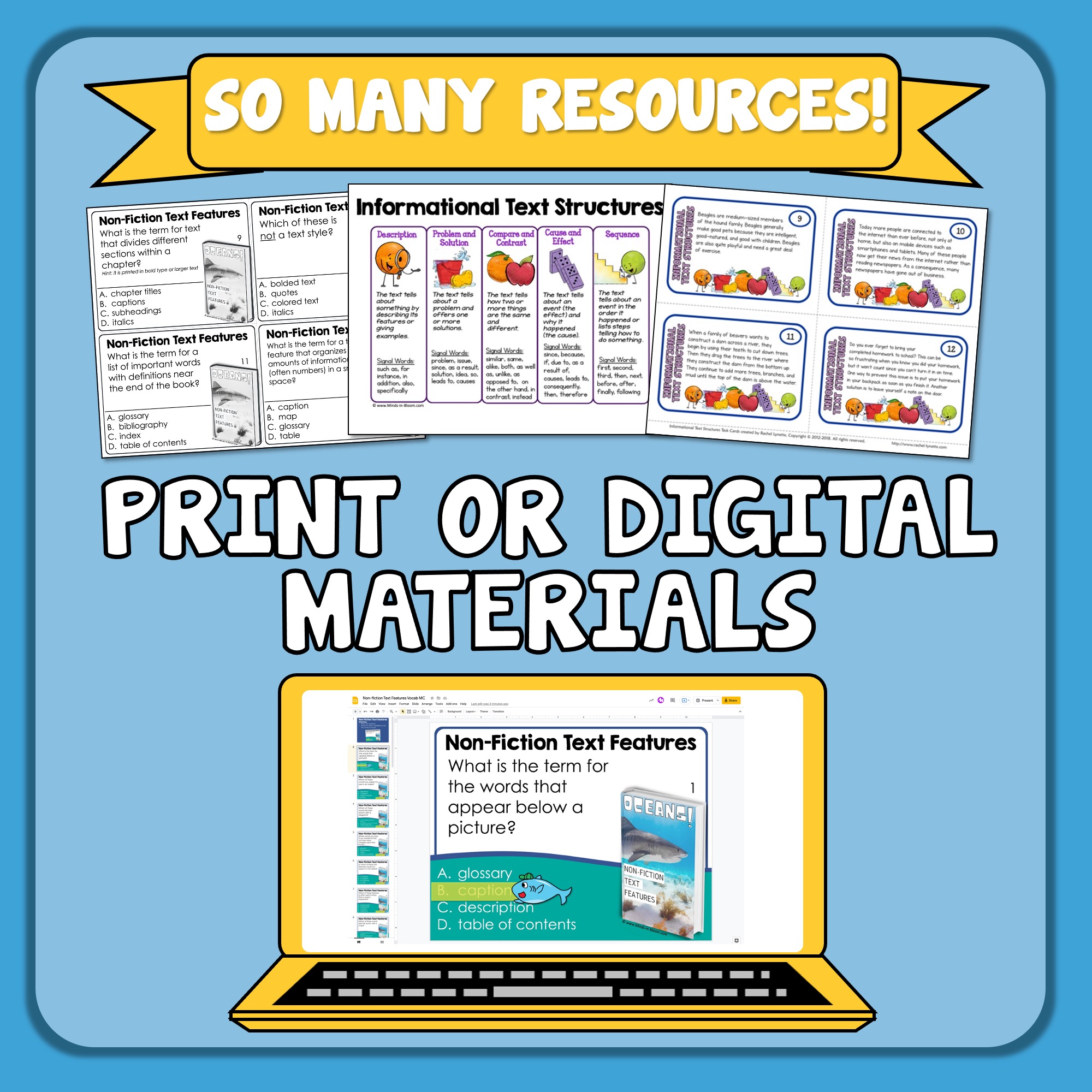 Informational Text Task Card BUNDLE | 3 Sets | Print & Digital ...
