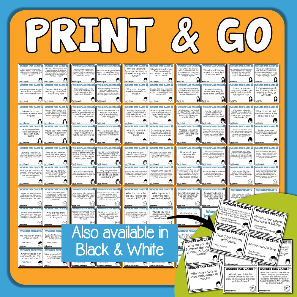 Wonder Question Cards - 75 Print & Digital Discussion Prompts - Plus ...