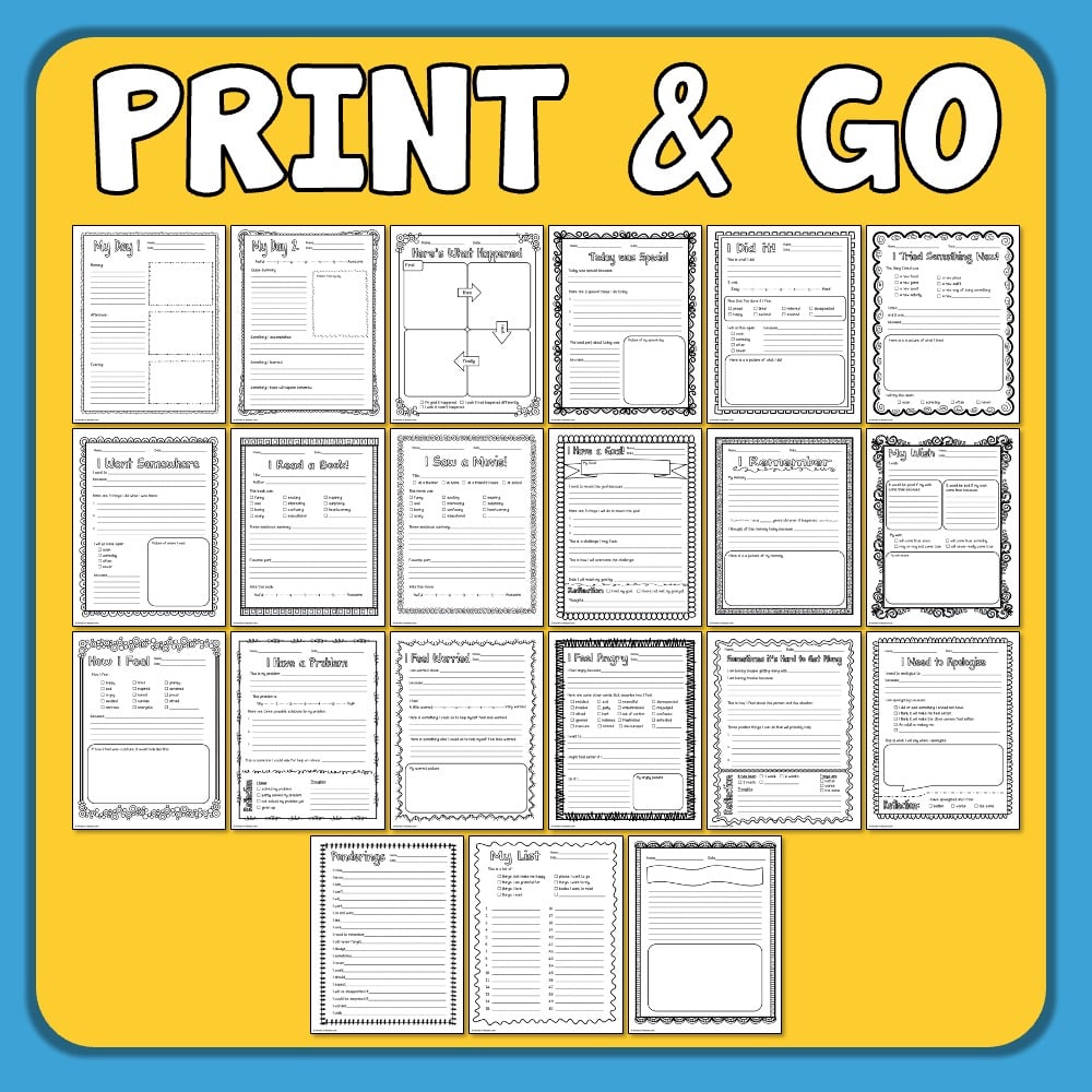 Journal Prompt Printable Pages - Motivating and Fun for Reluctant ...