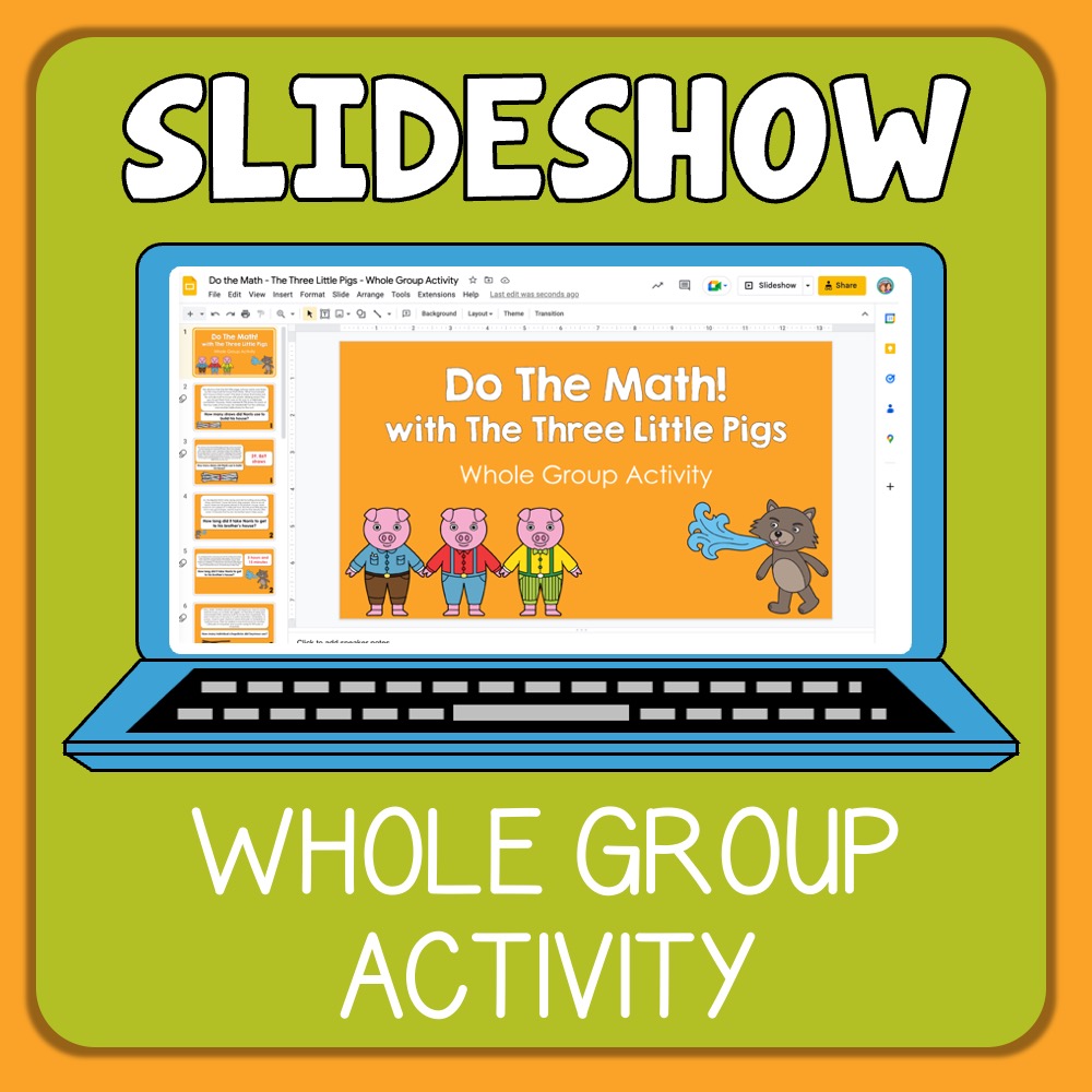 Math Word Problems with 3 Little Pigs - Independent & Whole Group ...