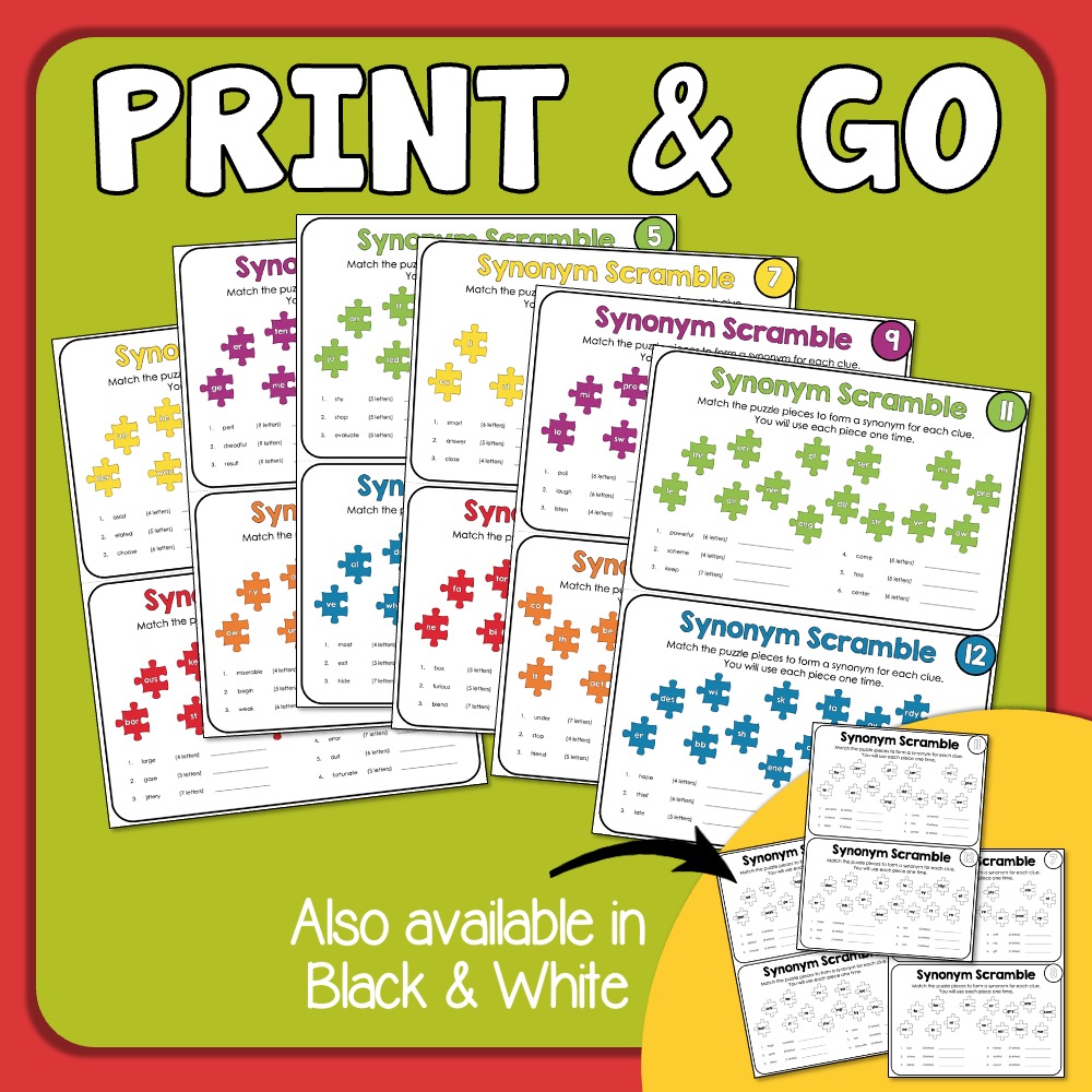 Synonym Scramble Activity Printable Or Google Digital Fun Puzzle synonym-scramble-activity-printable-or-google-digital-fun-puzzle