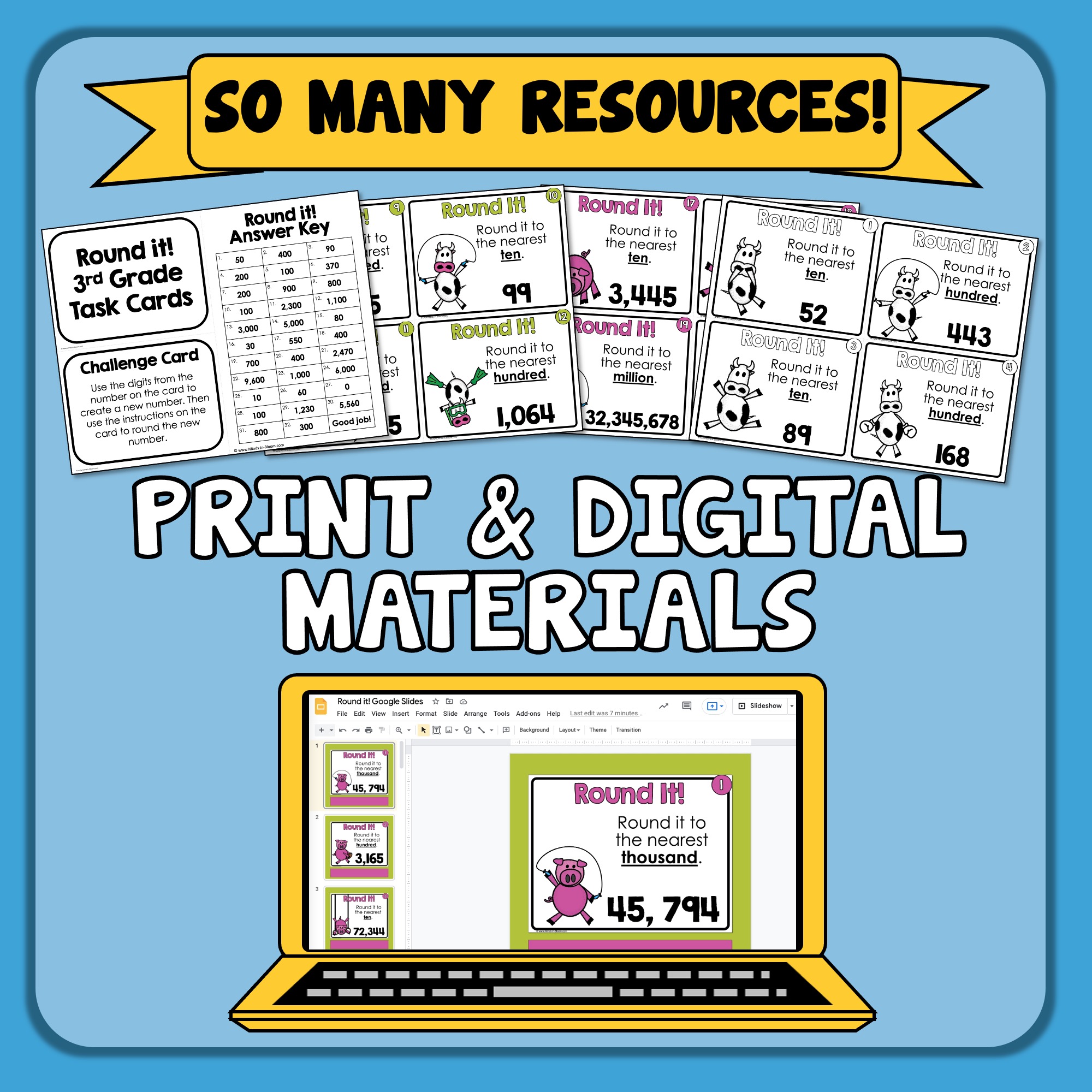 Rounding - BUNDLE (2 Sets! - Differentiated Learning) | Print & Digital Google Slides - Minds in ...