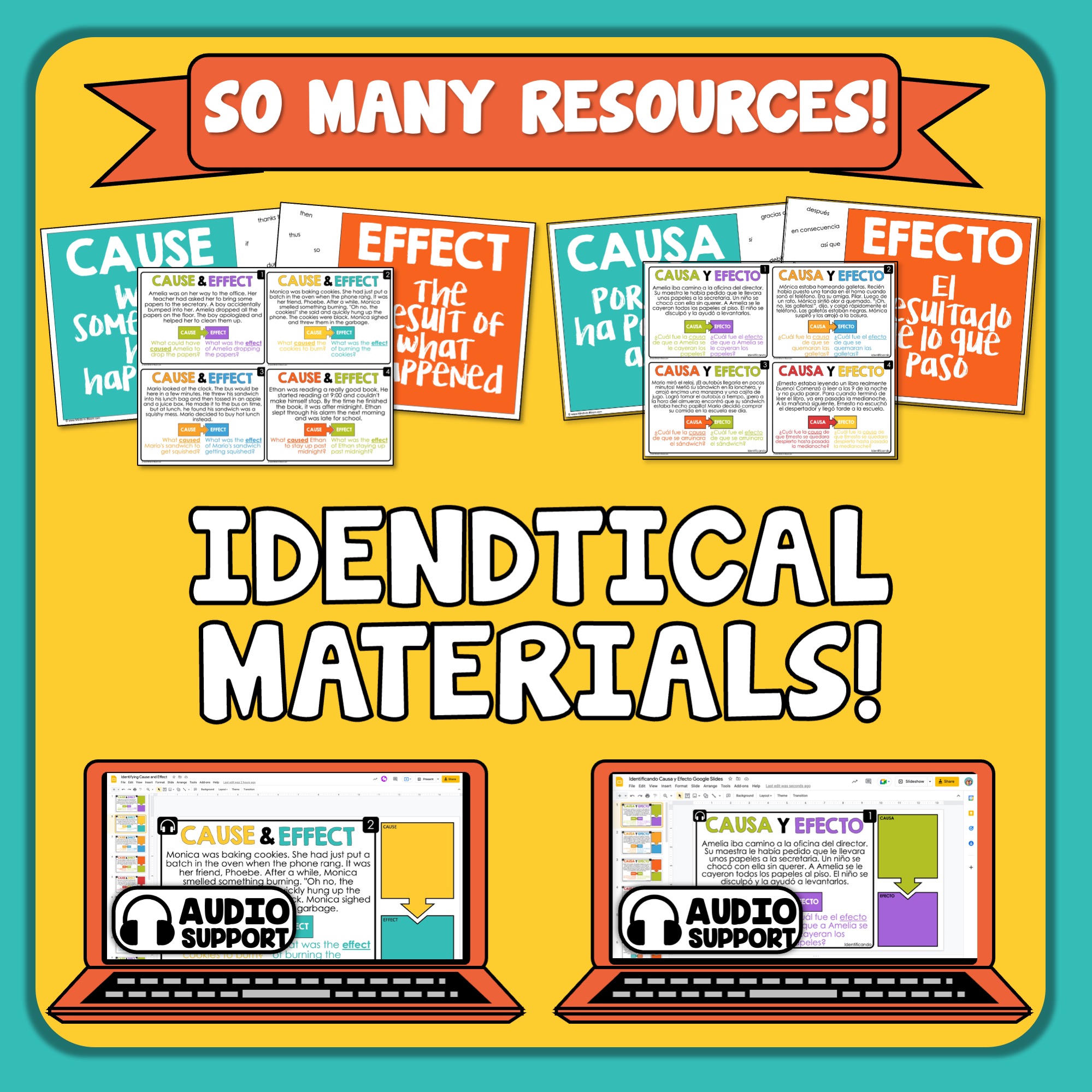 Identifying Cause & Effect - Bilingual Mini BUNDLE (English & Spanish ...