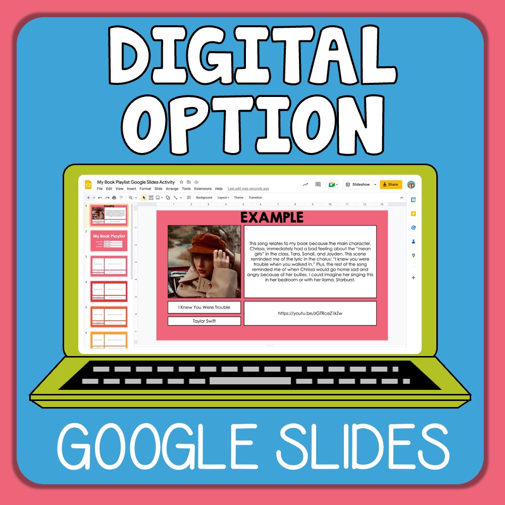 Book Playlist Worksheet FREEBIE - Fun Activity to Connect Music and ...