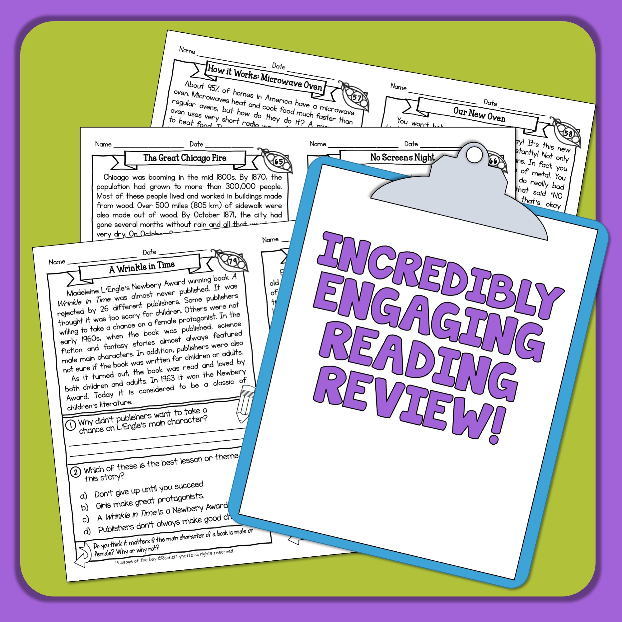 Passage of the Day (POD - SET 2) - Close Reading Comprehension Passages ...