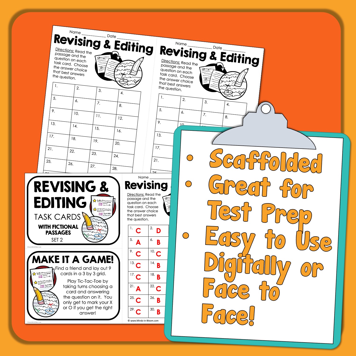 Revising & Editing Task Cards - SET 2 (Fictional Texts) | Print ...