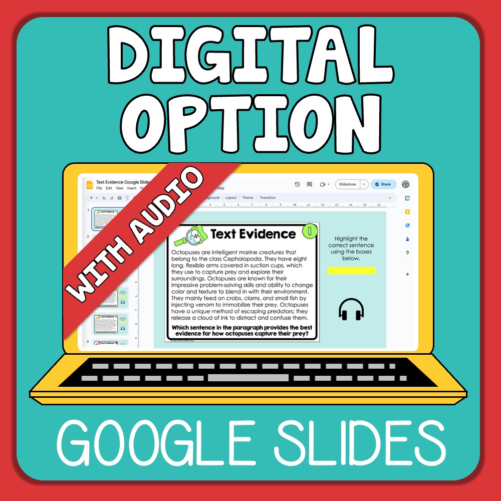 Finding Text Evidence Task Cards - Nonfiction Text - Print & Digital ...