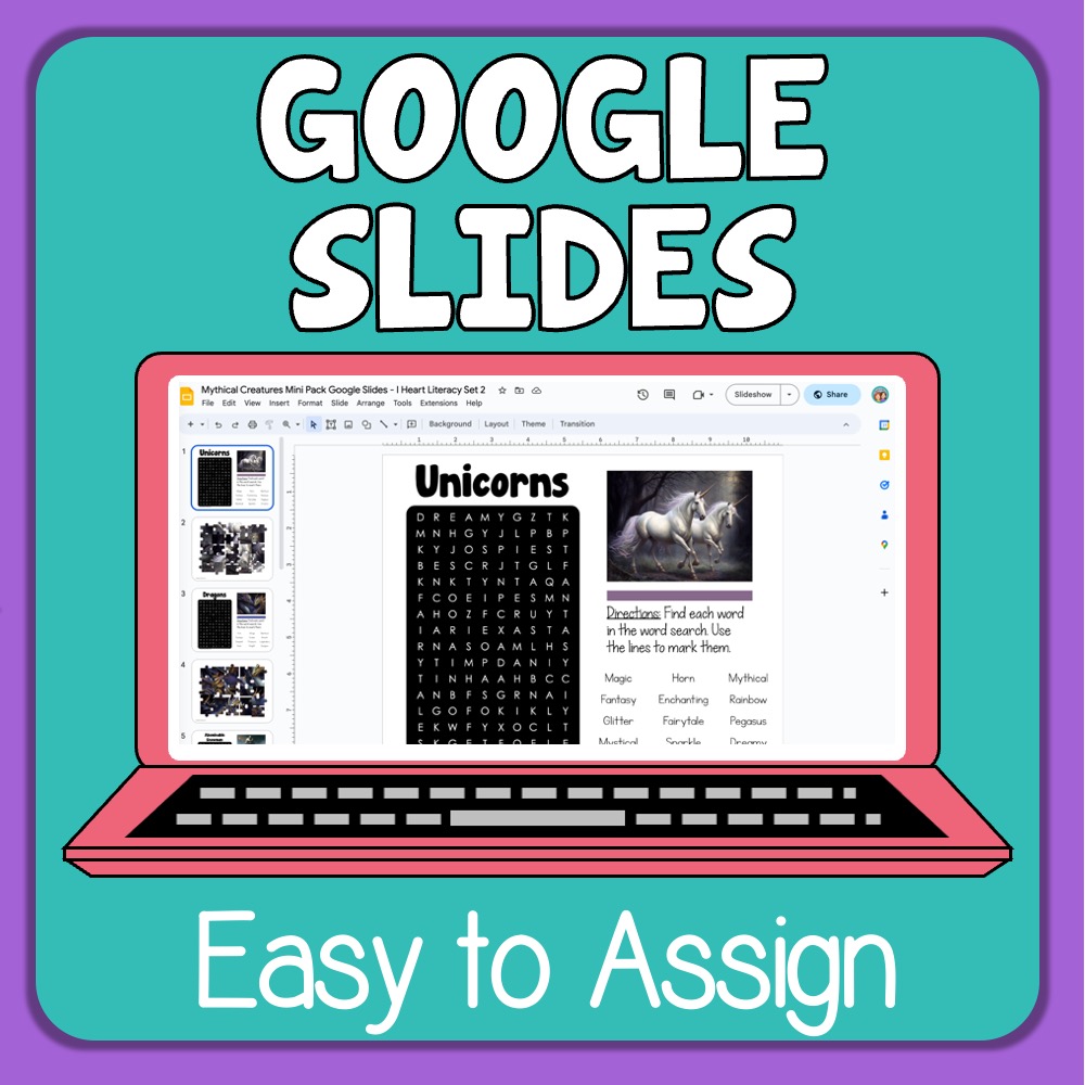 Mythical Creatures Themed ELA and Reading Skills Review Mini-Pack ...