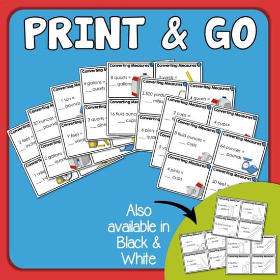 Converting Customary Measures Task Cards - One Step Conversions - Plus ...