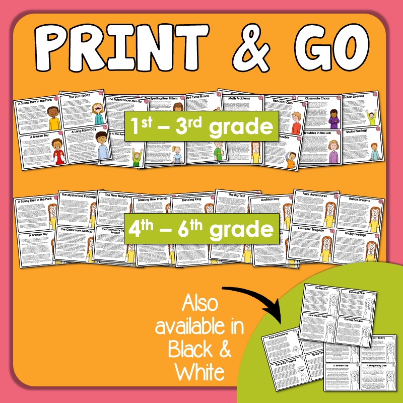 SEL Social Stories Task Cards - Determining Emotion in Engaging ...
