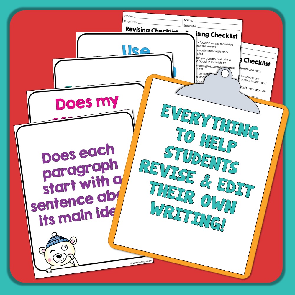 Revising and Editing Posters plus Checklists for Essay Writing and more ...