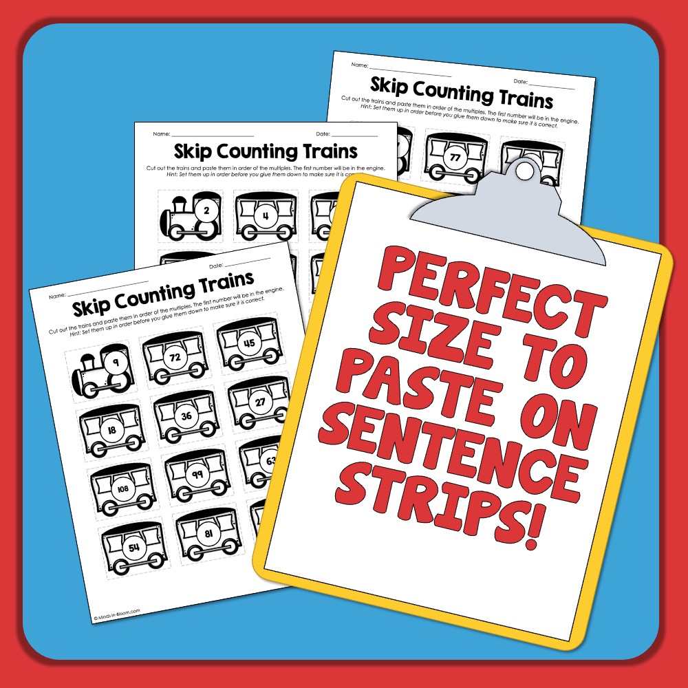 Skip Counting with Trains - Fun Cut and Paste Activity or Digital ...