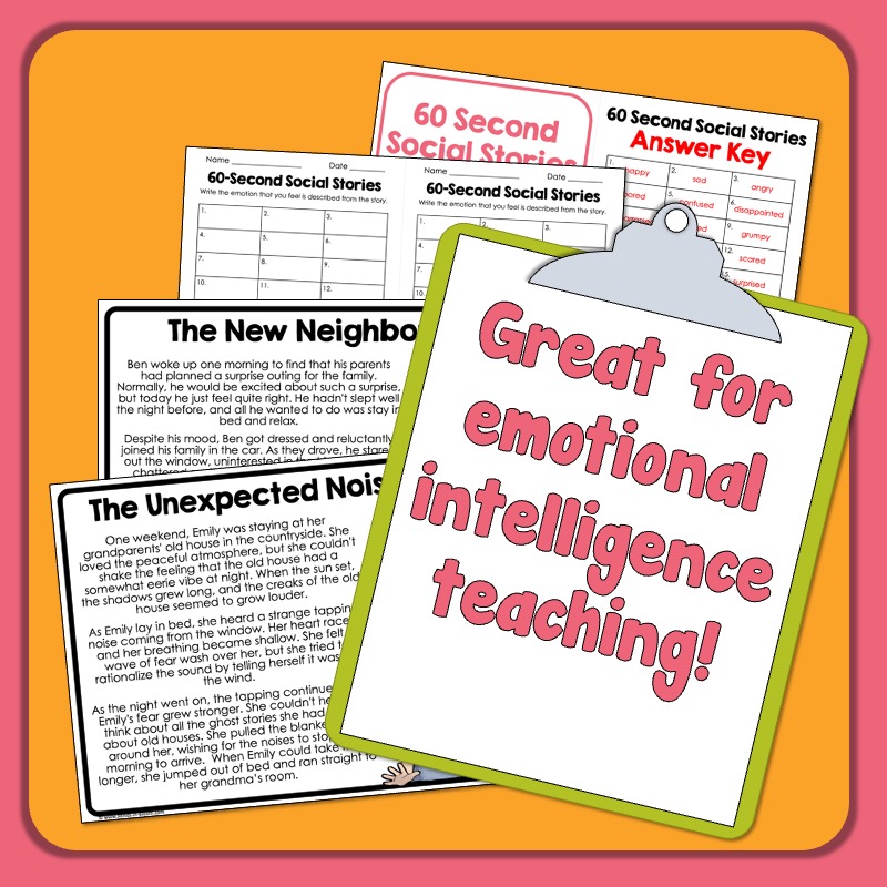 SEL Social Stories Task Cards - Determining Emotion in Engaging ...