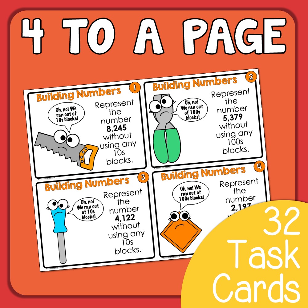 Building Numbers - Place Value Modeling Task Cards - Print ...