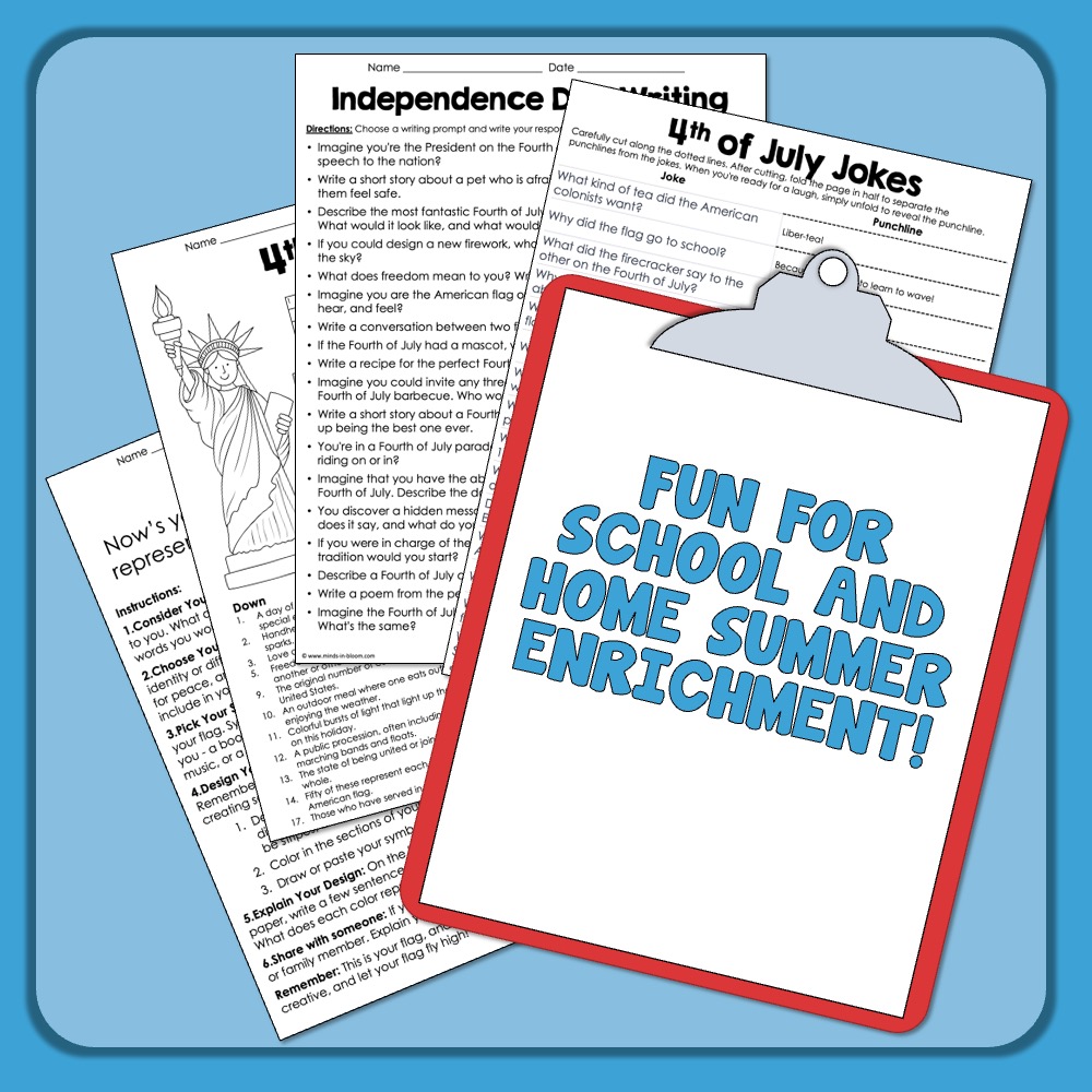 4th of July Activities - Independence Day No-Prep Printables - ELA ...