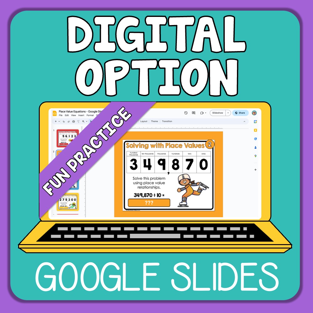 Place Value Equations Math Skills Task Cards - Multiply & Divide by ...