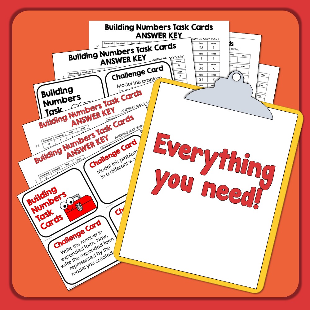 Building Numbers - Place Value Modeling Task Cards - Print ...