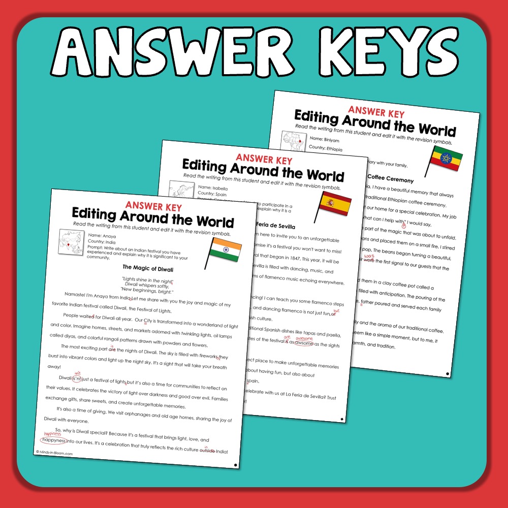 Editing Practice with Revision Extension - Cultural Learning + Fun ELA ...