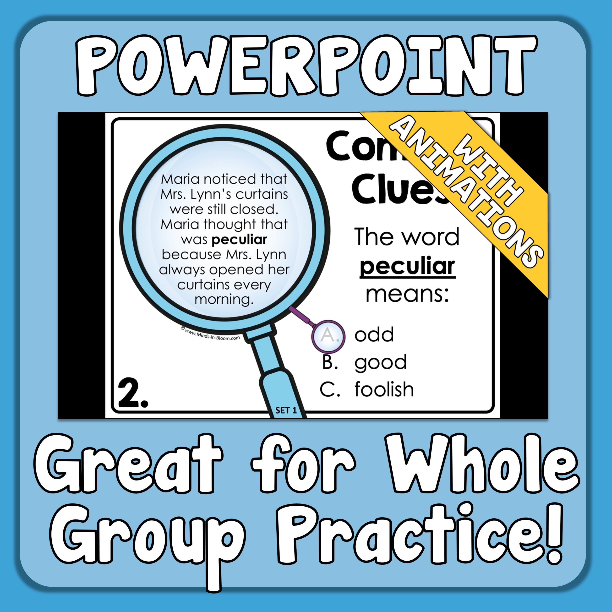 Context Clues PowerPoint: 32 Practice Slides for Grades 3-4 - Minds in ...