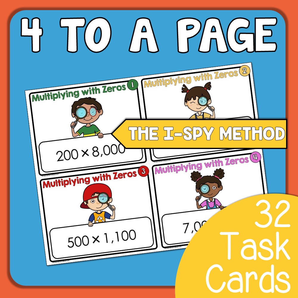 Multiplying with Zeros Task Cards - Multiplying to Powers of 10 (I-Spy ...