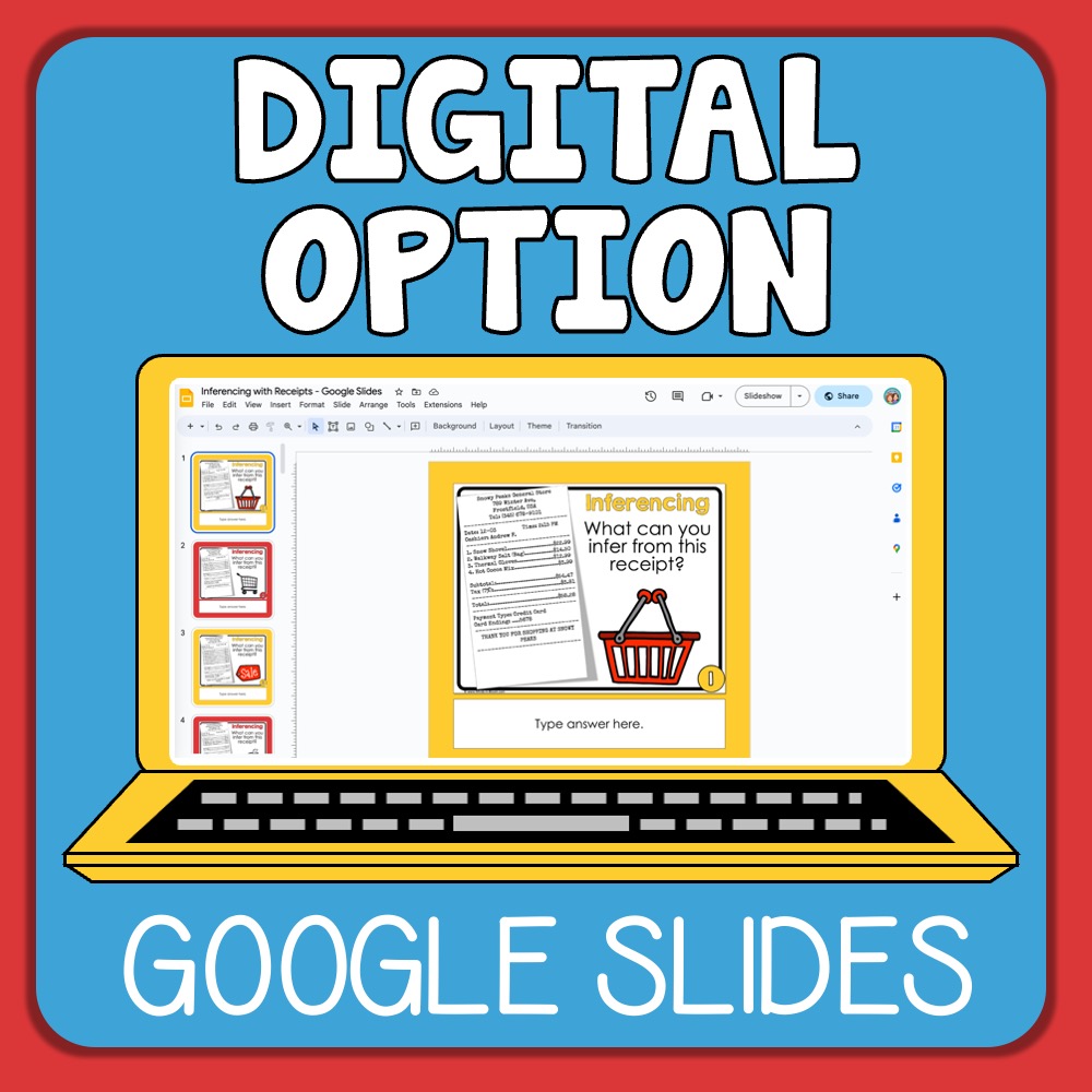 Inference Task Cards - Inferencing with Receipts - Engaging Fun Practice! - Minds in Bloom