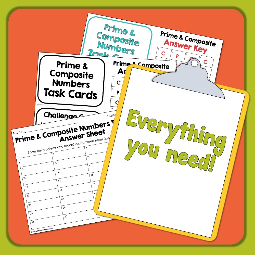 Prime and Composite Numbers Task Cards - Fun Math Skills Practice ...