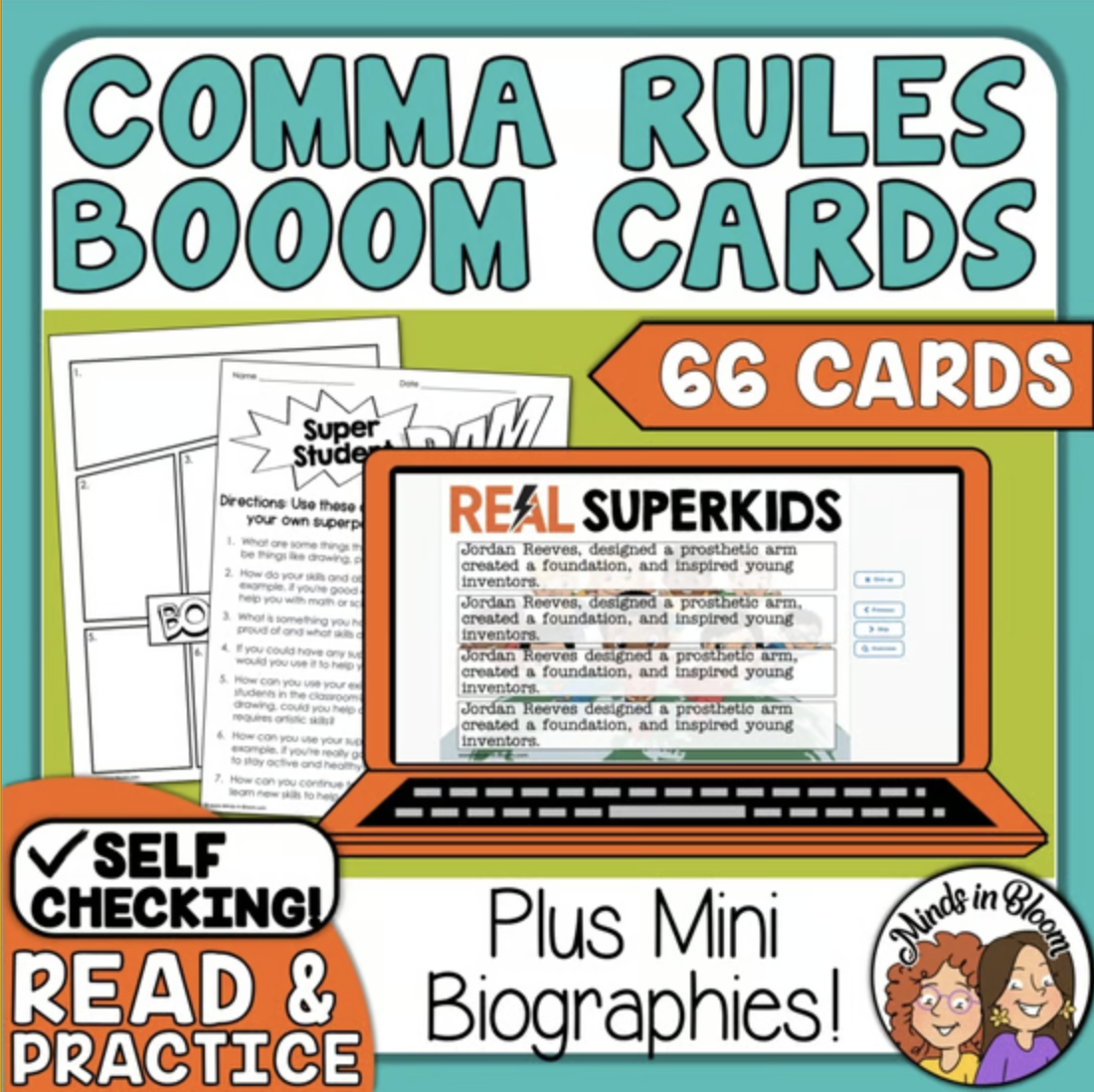 Superkids Comma Rules Practice Boom Cards - Commas in a series compound ...