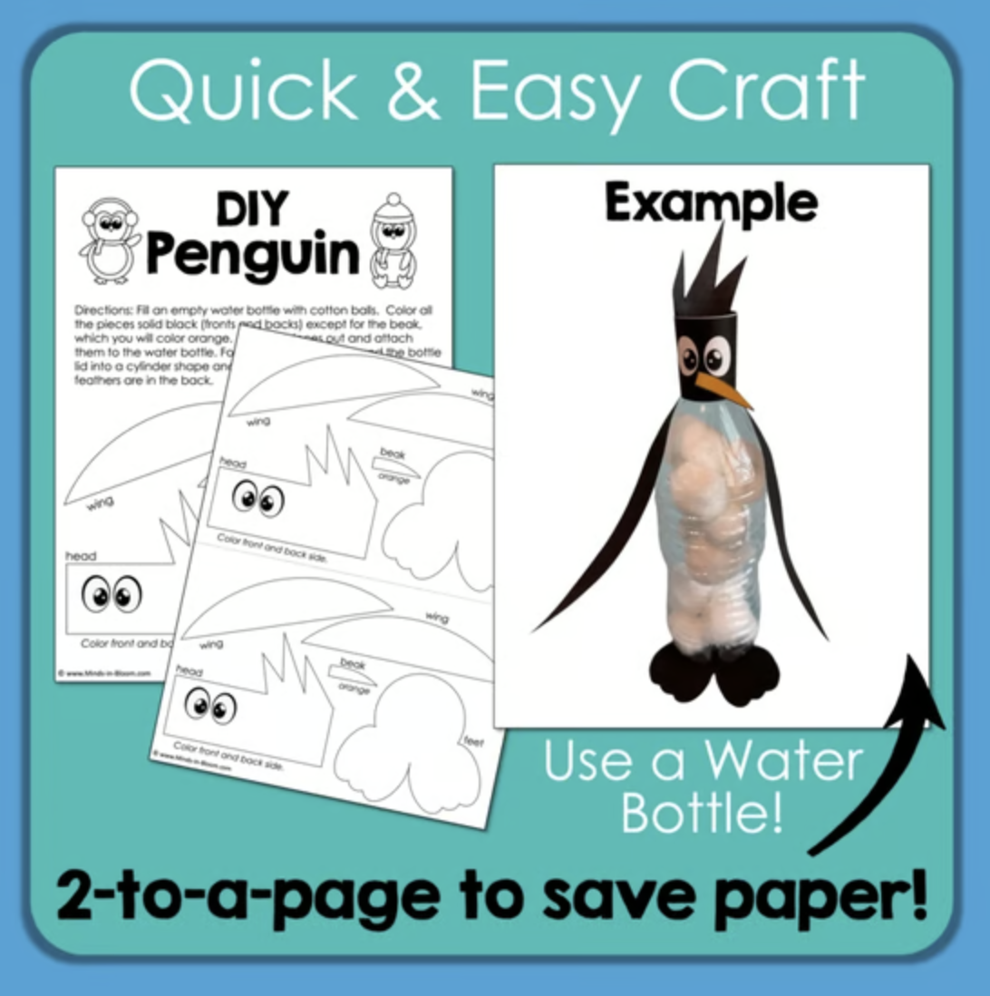 Penguin Craft Template Reading Comprehension If I Were a Penguin Writing