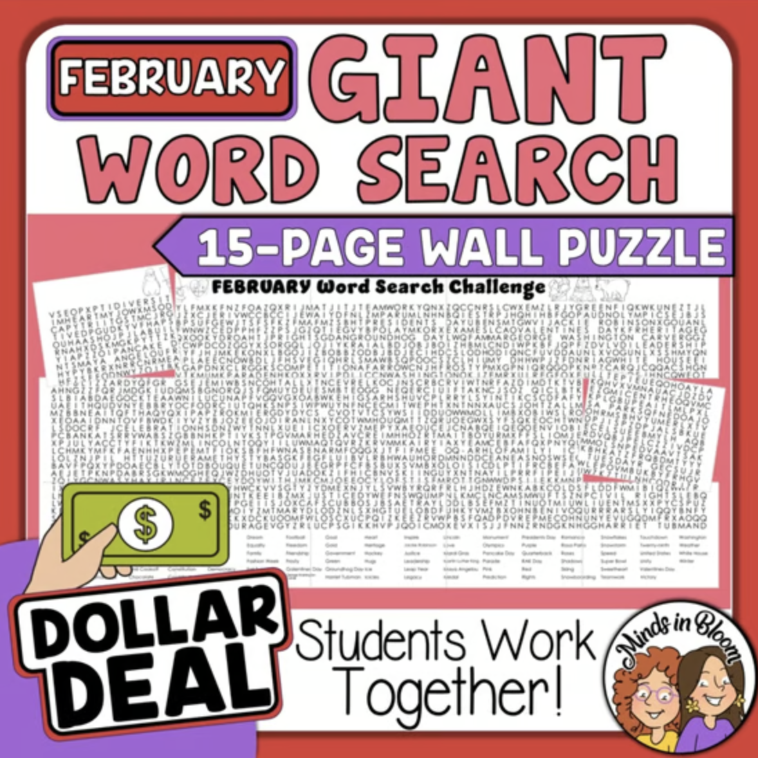 February Word Search includes Black History Month, Presidents Day ...